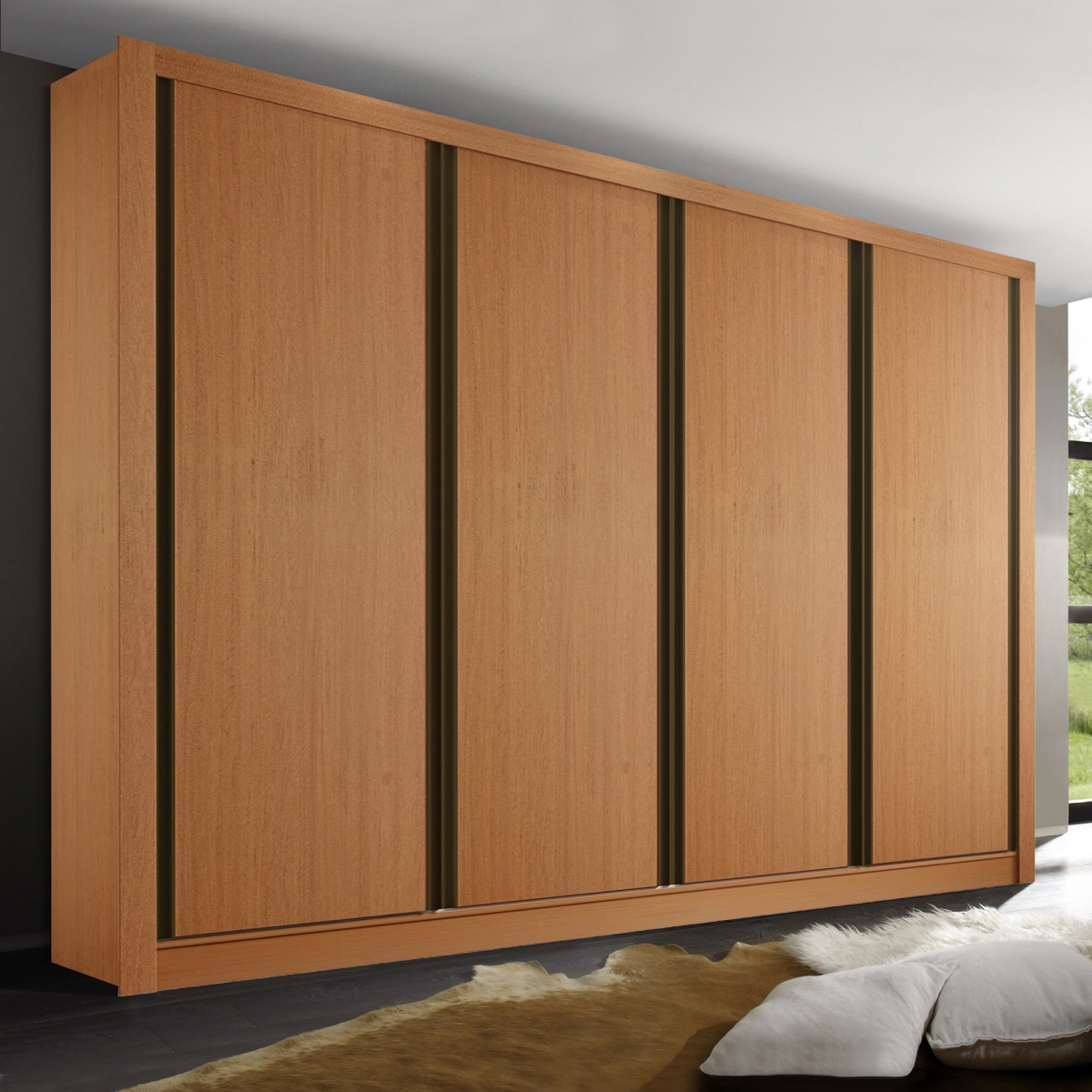 Guarda Roupa Casal 4 Portas 4 Gavetas Milano